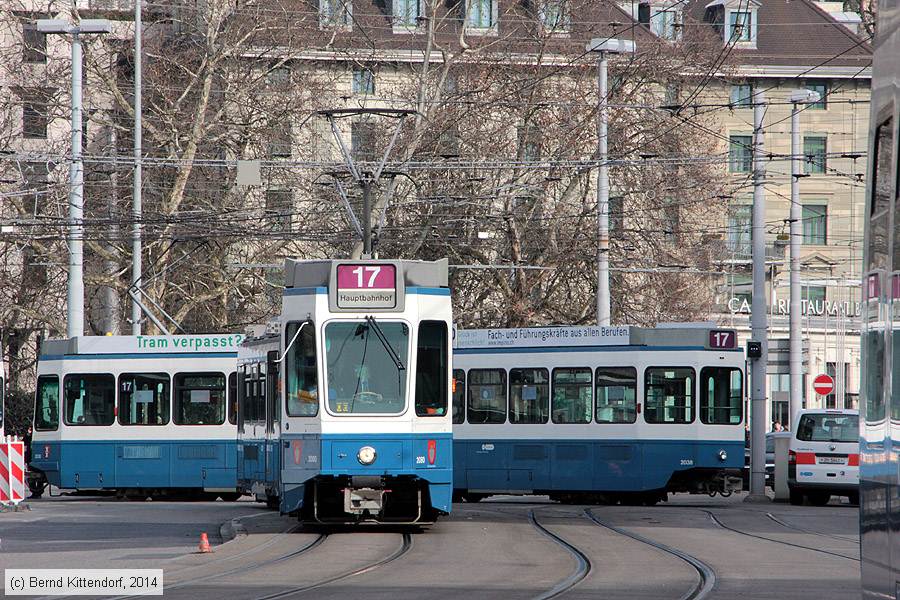 Schweiz – Straßenbahn - Zürich - Triebwagen 2080